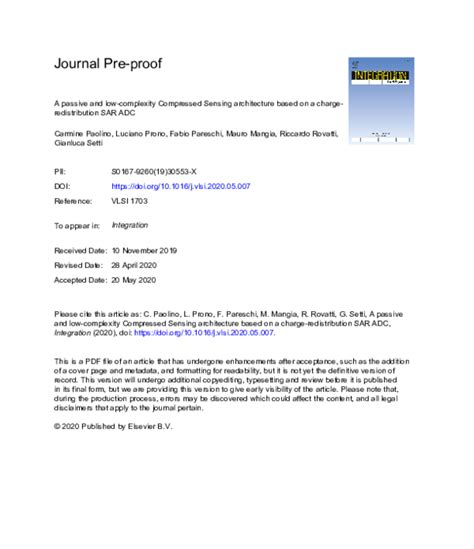 pdf a passive and low complexity compressed sensing architecture