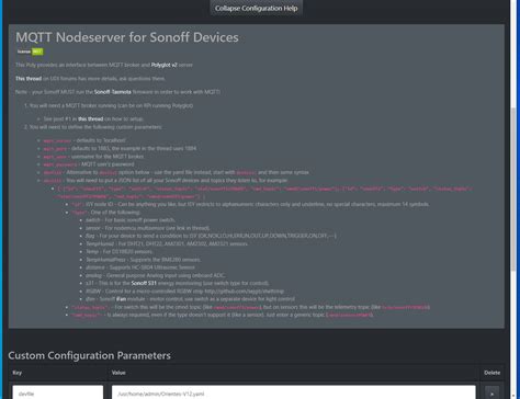 Bug On Setup Configuration Help Not Showing Until All Data Is Entered And The Node Server