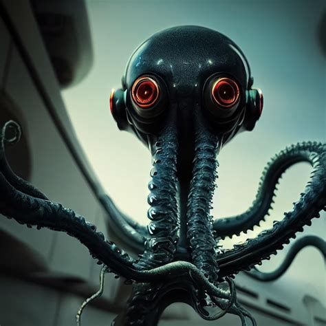Premium Photo Futuristic Aliens With Tentacles D Illustration Of