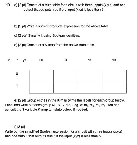 Solved 19 A 2 Pt Construct A Truth Table For A Circuit