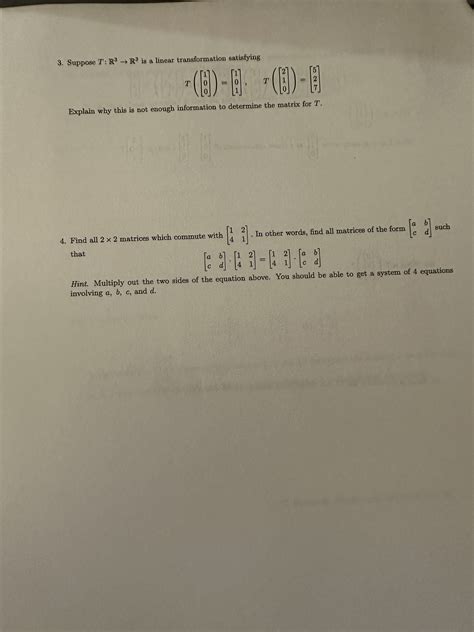 Solved 3 Suppose T R3R3 Is A Linear Transformation Chegg Com