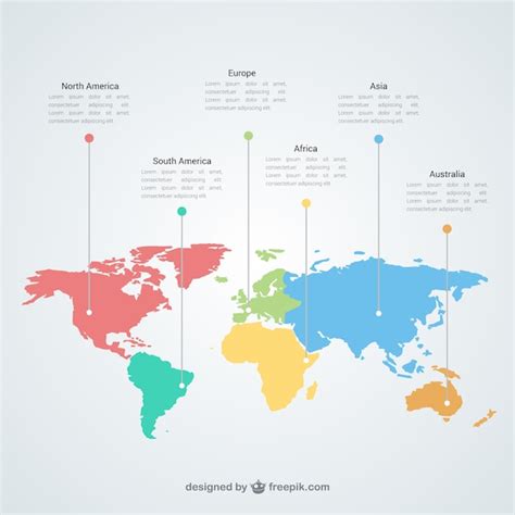 World Map Infographic Template Free Vector