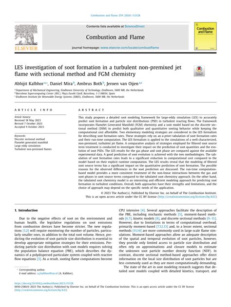 Pdf Les Investigation Of Soot Formation In A Turbulent Non Premixed Jet Flame With Sectional