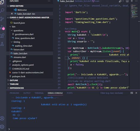 Dúvida VS Code modo Debug Dart entendendo assincronismo Alura