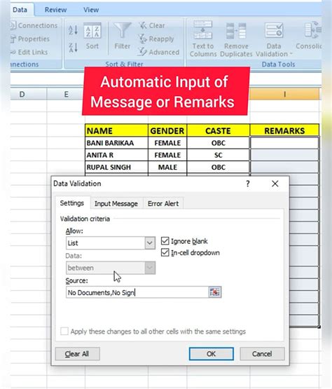 Data Validation Excel Ytshorts Exceltips Exceltechshortsvideo Youtube