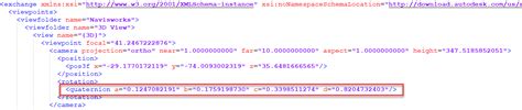 Not Able To Find Viewpoint Camera Position Look At In Exported Xml