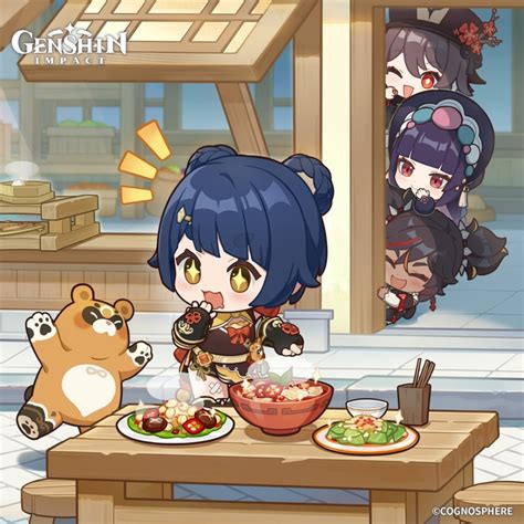 Hu Tao Xiangling Guoba Yun Jin And Xinyan Genshin Impact Danbooru