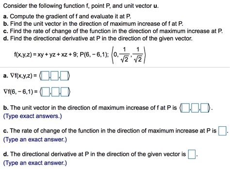 Solved Consider The Following Function F Point P And Unit Chegg