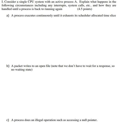 Solved I Consider A Single Cpu System With An Active