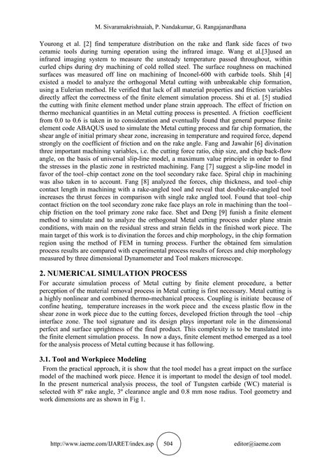 Numerical And Experimental Validation Of Chip Morphology Pdf