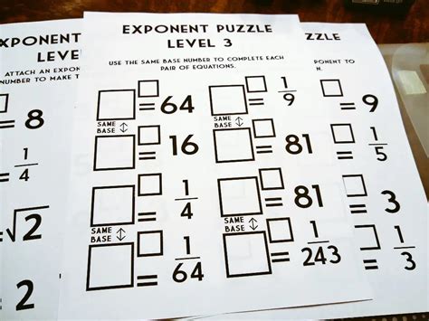 Amy Gruens Exponent Puzzles Math Love Worksheets Library