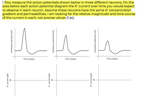 1 You Measure The Action Potentials Shown Below In Chegg