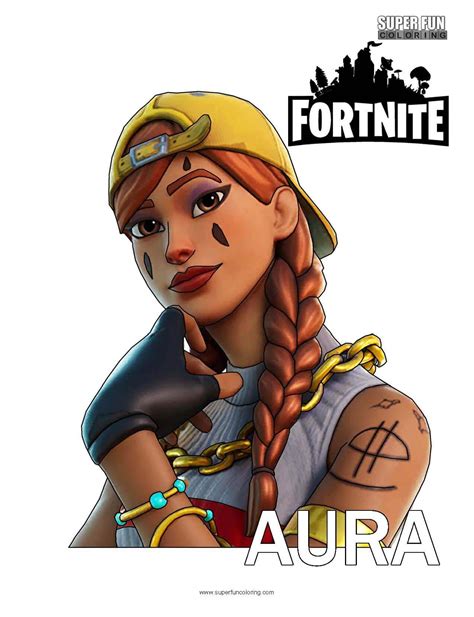 Fortnite Coloring Pages Aura