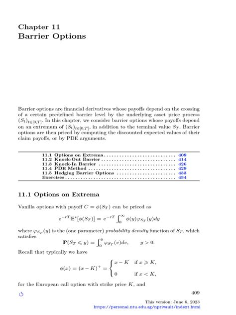 Barrier Options Pdf