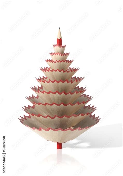 Render Of A Tree Made With A Pencil And Its Wooden Shavings Stock Illustration Adobe Stock