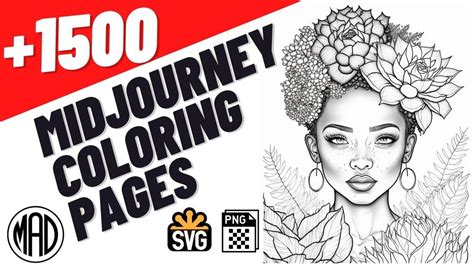 Midjourney Coloring Images PNG SVG Women