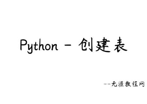 Python 创建表 Sql教程 无涯教程网