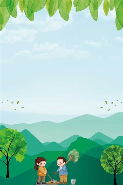 Green Tree Planting Background Poster Wallpaper Image For Free Download Pngtree Trees To