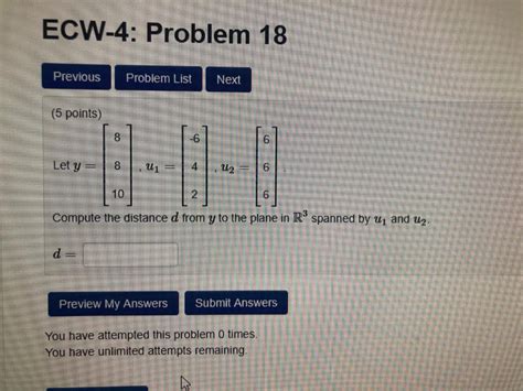 Solved ECW Problem Previous Problem List Next Chegg Com