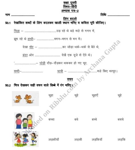 class 2 hindi grammar worksheets hindi vyakaran hindi worksheets