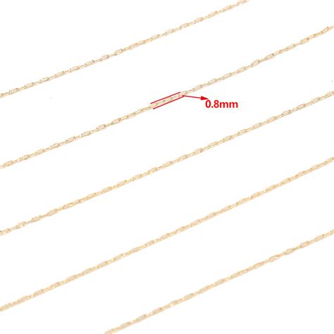 Badu Bg 2m кабелни вериги от неръждаема стомана със златни мъниста 0 8 мм малка роло верижка