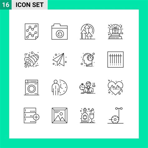 Set Of 16 Vector Outlines On Grid For Autumn T Management Christmas Present Editable Vector