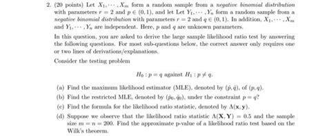 Solved points Let X₁ Xm form a random sample from a Chegg com