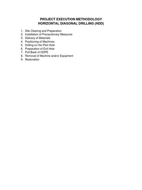 Project Execution Methodology Pdf Drilling