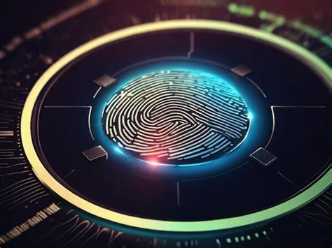 Fingerprint Biometric Authentication Button Premium Ai Generated Image