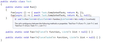 C Overload Resolution Type Inference Issue With Sync And Async