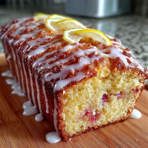 Lemon Rhubarb Loaf With Glaze A Bright And Zesty Dessert