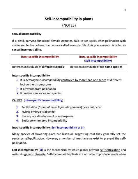 Sexual Incompatibility And Its Types Msc Botany Pdf