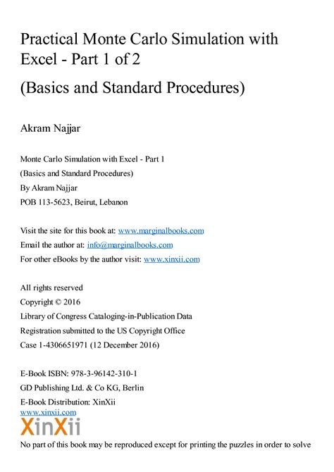Solution Practical Monte Carlo Simulation With Excel Part 1 Of 2