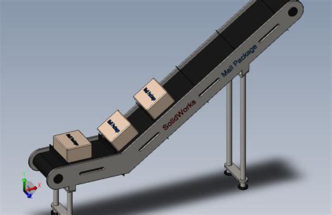 皮带输送机 Solidworks 2018 模型图纸下载 懒石网
