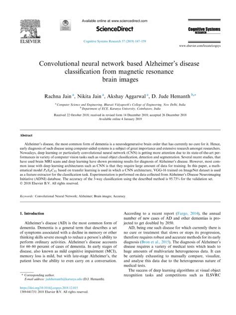 Convolutional Neural Network Based Alzheimers Disease Pdf