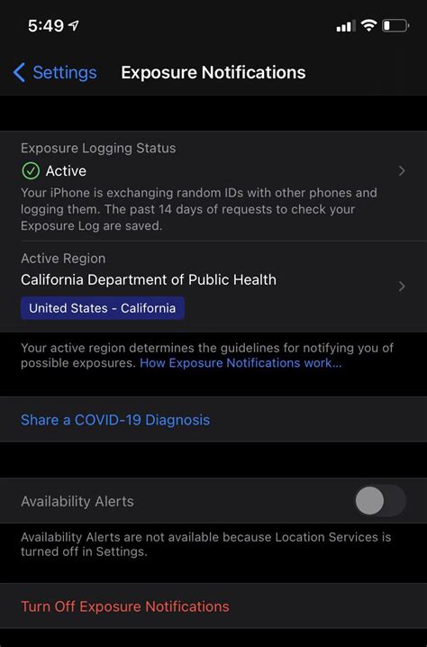 IOS Exposure Notifications Activated For California R Ios