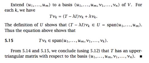 upper triangular matrix representation for a linear operator