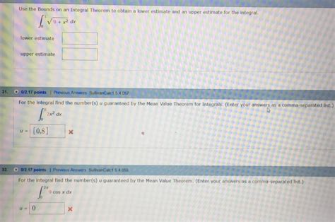 Solved Use The Bounds On An Integral Theorem To Obtain A