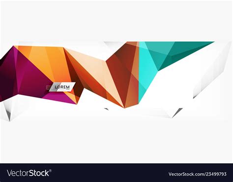 Mosaic Triangular Low Poly Style Abstract Vector Image