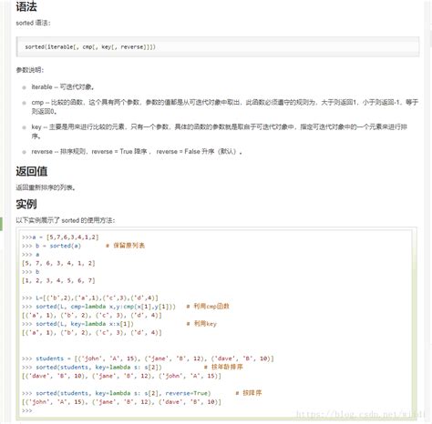 Python3 Sort和sorted用法 Cmptokey函数python中sorted与sort函数的用法 Csdn博客