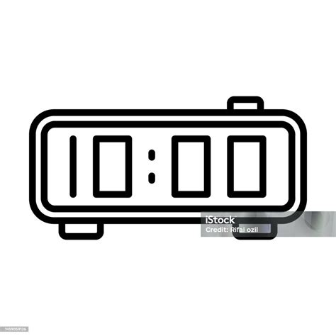 디지털 알람 아이콘 로고 디자인 벡터 템플릿 그림 기호 및 기호 픽셀 완벽한 0명에 대한 스톡 벡터 아트 및 기타 이미지 0