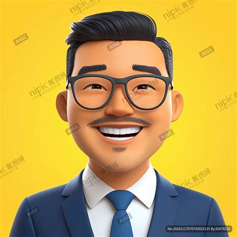 ai创作图开心大叔头像 卡通酷潮大叔头像 卡通写实漫画人物 微信人物头像设计 老师头像 戴眼镜微笑人物 戴眼镜的大叔头像 卡通大叔头像 卡通