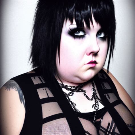 Een Beetje Mollige Emo Goth Punk Woman Digitale Afbeelding · Creative Fabrica
