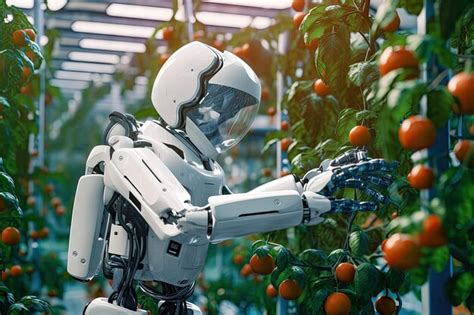Premium Photo Robotic Tomato Harvesting Cyborgs Role In Sustainable Greenhouse Farming