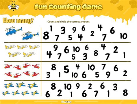 Premium Vector Count And Circle The Correct Number Beehive Theme With Transportation Cliparts
