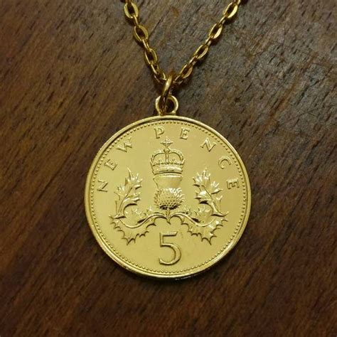 Five Gold Coin Necklace Etsy