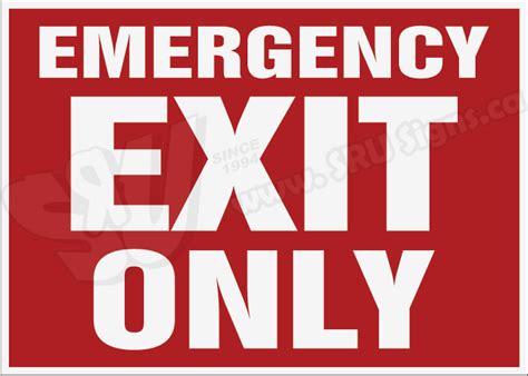SRUFAC207 Emergency Exit Only