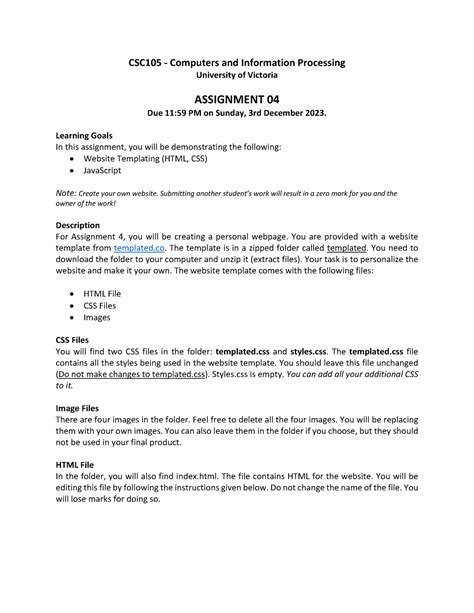 Assignment 4 Final Csc105 Computers And Information Processing