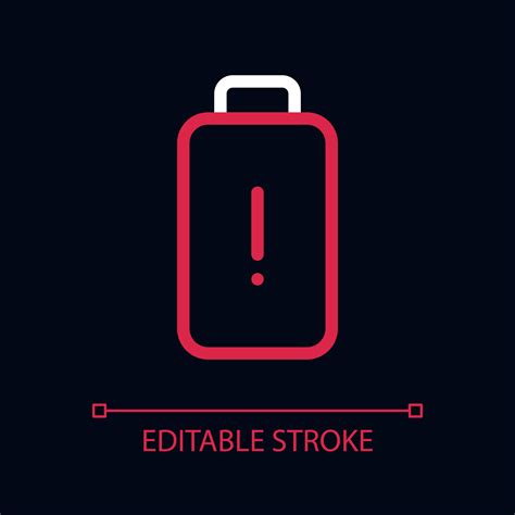 Low Battery Level Pixel Perfect Color Linear Ui Icon For Dark Theme Wellbeing Issue Outline