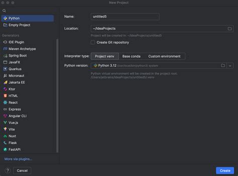 create a python project intellij idea documentation